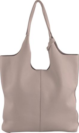 modamoda.de T264 Damen Leder Schultertasche Shopper 40x3x35 cm handmade in Italy (Rosabeige)