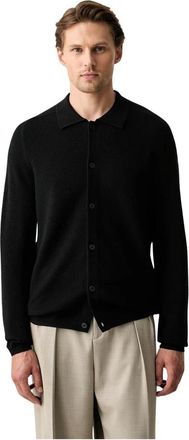 Marc O'Polo Cardigan mit Kragen - - Knitwear - Herren - Schwarzk - XL