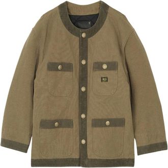 R13 Femme, Vestes, Vert, Taille: 36 FR Veste de travail surdimensionn&eacute;e avec garniture en velours c&ocirc;tel&eacute;