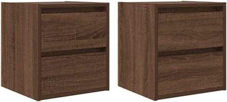 vidaXL Tables de chevet murales 2 pcs chêne marron 38x34x40 cm Vidaxl