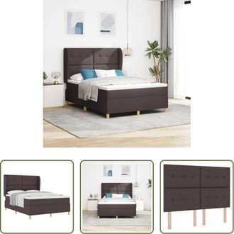 vidaXL vidaXL Schlafzimmer - Boxspringbett mit Matratze Dunkelbraun 200 x 160 cm Stoff