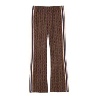 Lacoste Femme, Pantalons, Brun, Taille: 40 FR Pantalon &Eacute;vas&eacute; Monogramm&eacute;