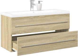 vidaXL vidaXL 2-tlg. Badm&ouml;bel-Set Sonoma-Eiche Holzwerkstoff