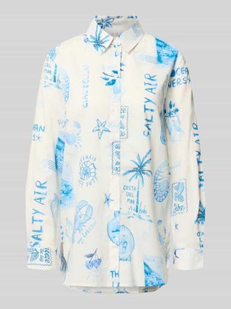 Oui Regular Fit Bluse im Allover-Look