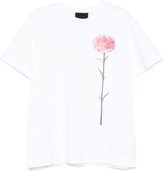 Simone Rocha T-Shirt mit Nelken-Print - Weiß