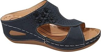 Generic Sandales orthop&eacute;diques d&eacute;contract&eacute;es &agrave; bout ouvert pour femme - Couleur unie - &Eacute;l&eacute;gantes - Classiques - L&eacute;g&egrave;res - Respirantes - Confortables - Sandale