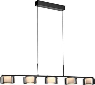 Paul Neuhaus Lampe suspendue 5 lumi&egrave;res Rika noir - 2116-18