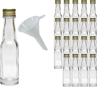mikken Art 20 Mini Glasflaschen 20 ml mit Schraubverschluss inkl. Trichter