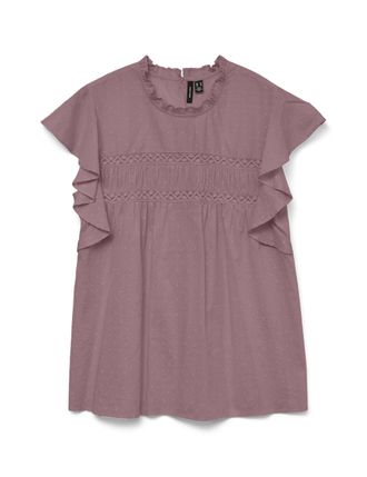 Vero Moda Damen Vmtrine Sl Lace WVN Noos Top, Nostalgia Rose, M EU