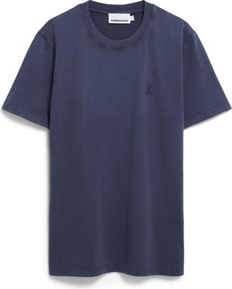 Armedangels Herren Heavyweight T-Shirt aus Bio-Baumwolle Iconic &Aring; MAARKOS GMT DYE Relaxed Fit Blue Noon Washed
