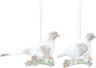 Gisela Graham Rebhuhndekoration aus Kunstharz, cremefarben, 2 St&uuml;ck