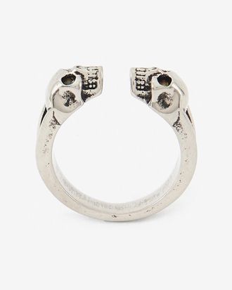 Alexander McQueen Ring mit Twin Skull - Item 554576J160Y0446