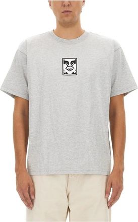 Obey Homme, Tops, Gris, Taille: M Iconic Graphic Print Crew Neck T-Shirt