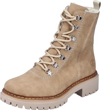 Rieker Winterstiefelette RIEKER, Damen, Gr. 38, beige, Lederimitat, Schuhe Winterstiefelette, mit sportiver Schn&uuml;rung, Topseller
