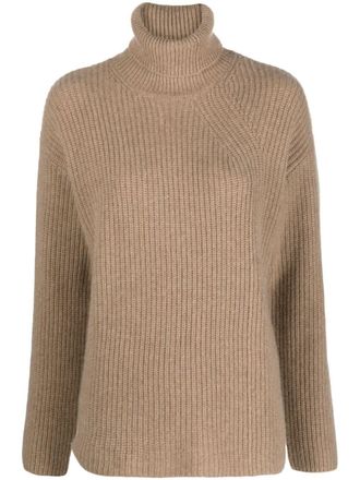 P.A.R.O.S.H. Kaschmirpullover mit Stehkragen - Braun
