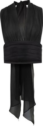 Nina Ricci Femme, Blouses et Chemises, Noir, Taille: 44 FR Blouse en Soie &agrave; Col en V Avec D&eacute;tail de