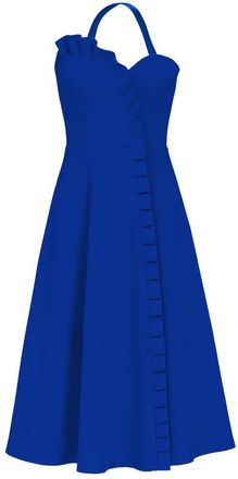 Goddiva Midikleid Frilled Halter Neck Strap Midi Dress knielang