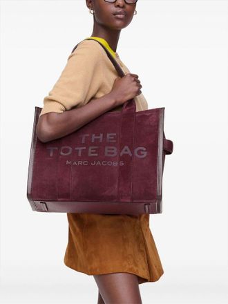 Marc Jacobs Womens Tote Bag Dark Plum Suede Cow Leather - Tote-Bags