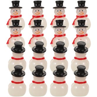 BESPORTBLE Kleiner Schneemannfiguren aus Kunstharz 16 St&uuml;ck Leuchtend im Dunkeln Kleine Weihnachtsdeko f&uuml;r Selbstgemacht Bastelarbeiten Feeng&auml;rten und Tischdekor