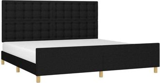 vidaXL Vidaxl - Cadre de lit avec t&ecirc;te de lit Noir 200x200 cm Tissu