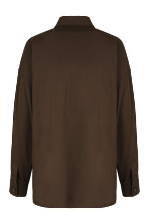 Max Mara Womens Linen Shirt Brown Virgin Wool