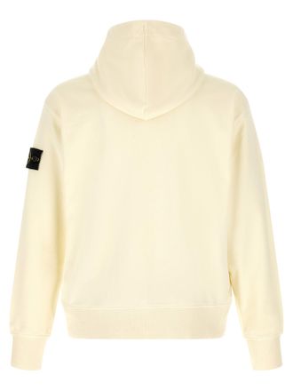 Stone Island Cotton-Fleece Hoodie - White