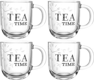 Leonardo Ufficio Tasse TEA TIME, 4er Set, spülmaschinengeeignetes Tassen-Set, moderne & hochwertige Teetassen fürs Büro, alltagstaugliche Kaffeetassen-Set aus 