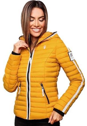 Navahoo B811 Veste matelassée à capuche pour femme - Jaune - Small