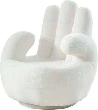 Vente-Unique Vente-unique - Fauteuil main pivotant catchy en fausse fourrure - Blanc
