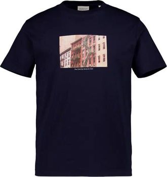 GANT Herren T-Shirt blau Baumwolle