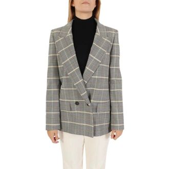 Marella Femme, Vestes, Gris, Taille: 40 FR Blazer &agrave; carreaux