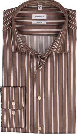 Seidensticker Seidensticker Herren Hemd braun Baumwolle