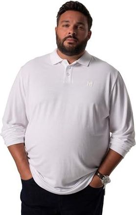Men Plus Hommes Grandes Tailles L-8XL Polo Men+ en Maille piquée, Manches Longues, Collection Basic - Jusquau 8 XL Blanc Neige 3XL 836270200-3XL
