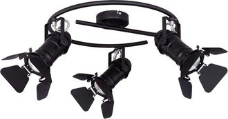 Globo Lighting Deckenleuchte schwenkbar Deckenlampe 3-Flammig Deckenstrahler schwarz, Filmscheinwerfer, 3x GU10, DxH 40 x 26,5 cm