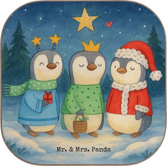 Mr. & Mrs. Panda Untersetzer f&uuml;r Gl&auml;ser Winterzeit Heilige DREI K&ouml;nige Design - Geschenk, Weihnachten, Glas, Tasse, Heiligabend, Tischuntersetzer, Weihnachtszeit, Coas