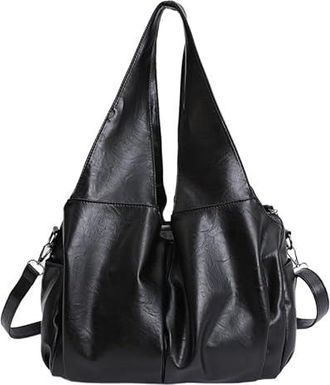 Generic Sac &agrave; main &agrave; bandouli&egrave;re unique en cuir synth&eacute;tique avec sangle r&eacute;glable pour l&eacute;cole, le travail, un usage quotidien, Noir, 400.00x250.00x150.00mm/15.