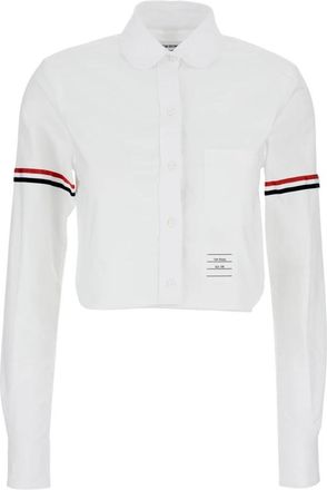 Thom Browne Femme, Blouses et Chemises, Blanc, Taille: 38 FR Chemise Courte en Coton