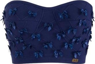 Elisabetta Franchi Femme, Tops, Bleu, Taille: 40 FR Haut Bleu avec Design &Eacute;l&eacute;gant