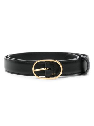 Lardini ceinture en cuir &agrave; plaque logo - Noir