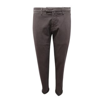 BRIGLIA 1949 Schmale Baumwoll-/Tencel-Hose mit Vintage-Effekt - - Trousers - Herren - Grau - S