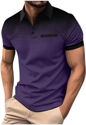 Generic Chemise de golf extensible d&eacute;contract&eacute;e &agrave; manches courtes et col rabattable, l&eacute;g&egrave;re, polyvalente, &eacute;l&eacute;gante, confortable, respirante, pour le travail, 