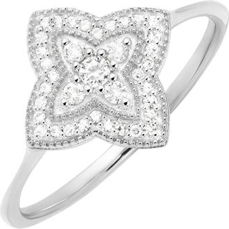 Edenly Ring Diamantblume - Weißgold 18 Karat mit Diamanten
