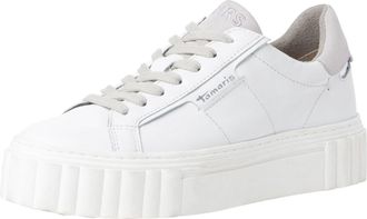 Tamaris Damen Sneaker Low Leder; White Leather/weiß; 42
