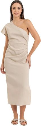 Kocca Femme, Robes, Beige, Taille: 44 FR Robe Midi Asym&eacute;trique Une &Eacute;paule