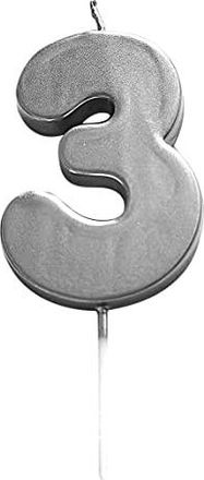Ciao Italy Silber Zahlenkerze 3 (6 cm), 21453