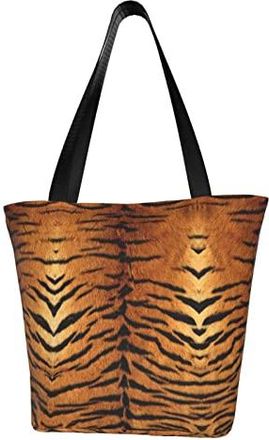 AOOEDM Sac fourre-tout Motif tigre Texture Sacs &agrave; provisions Petit sac de march&eacute; r&eacute;utilisable Sacs fourre-tout de plage Sacs de voyage
