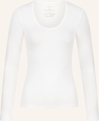 erlich textil Erlich Textil Light Touch Tiefausgeschnittenes Langarmshirt Mit Lyocell - Seidig Weich weiss