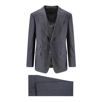 Tom Ford Prince of Wales Check Einreiher-Anzug - - Suits - Herren - Grau - M