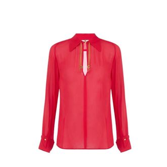 Elisabetta Franchi Georgette Bluse - - Blouses & Shirts - Damen - Rot - XL