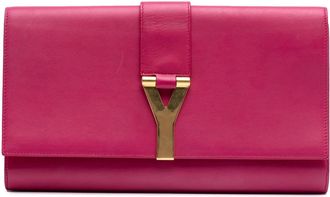 Saint Laurent Clutches - Leather Chyc Ligne Clutch - Gr. unisize - in Gold - für Damen